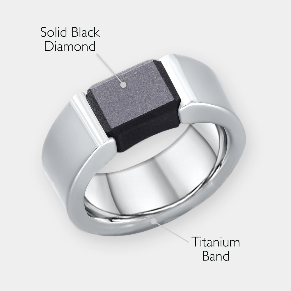 Elysium Hercules 8mm Titanium Tension Black Diamond Ring