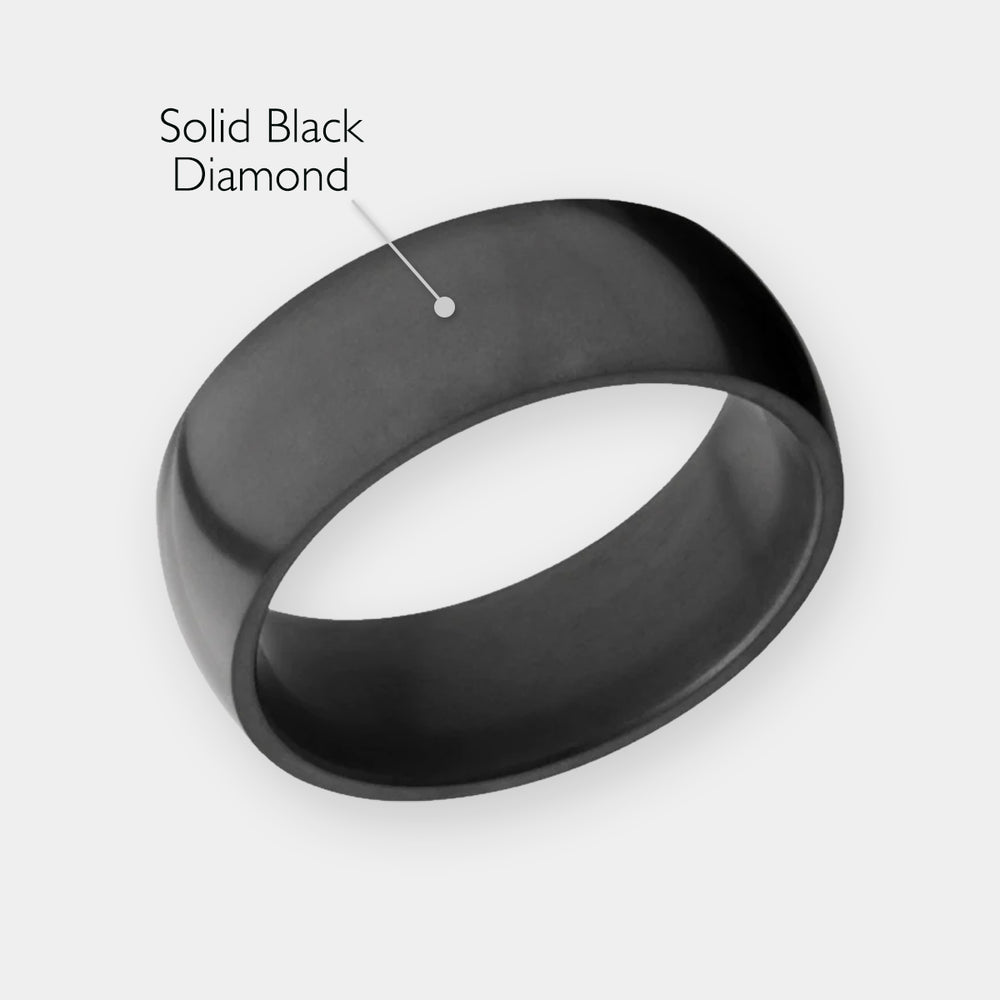 Elysium NYX: 8MM Solid Black Diamond Ring | Men's Ring