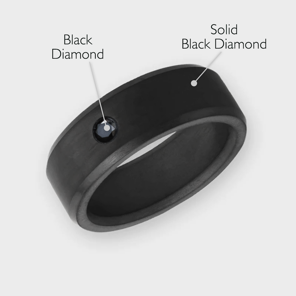 Elysium Ares | Solid Diamond Ring & Black Diamond Inset