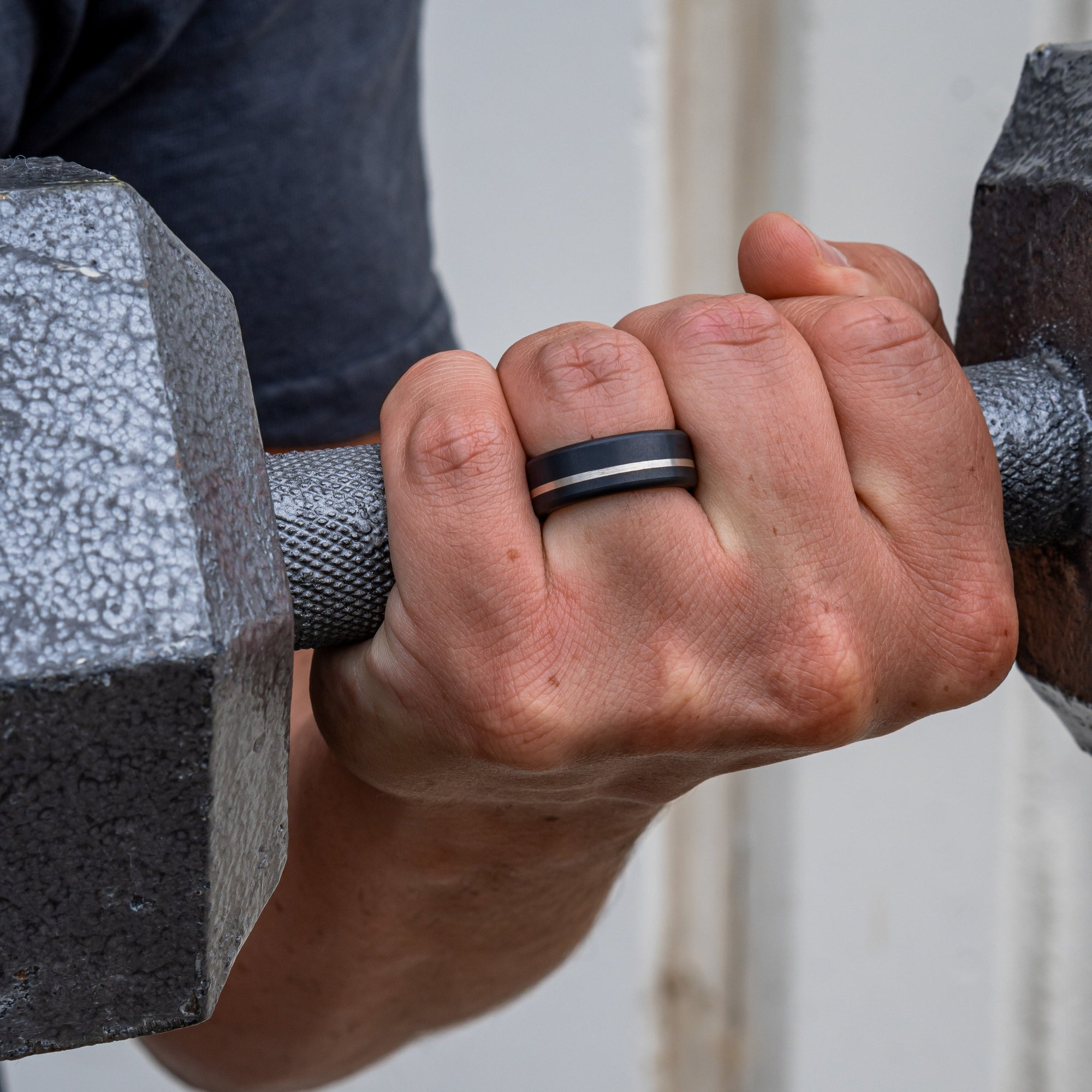 Elysium KRATOS | Men's Ring | Black Diamond & Silver Inlay