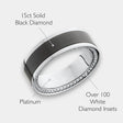 Zeus Platinum Band: Black Diamond Inlay & Diamond Inset