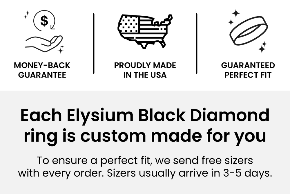 Elysium Ares 8mm Ring | Solid Elysium Black Diamond Ring