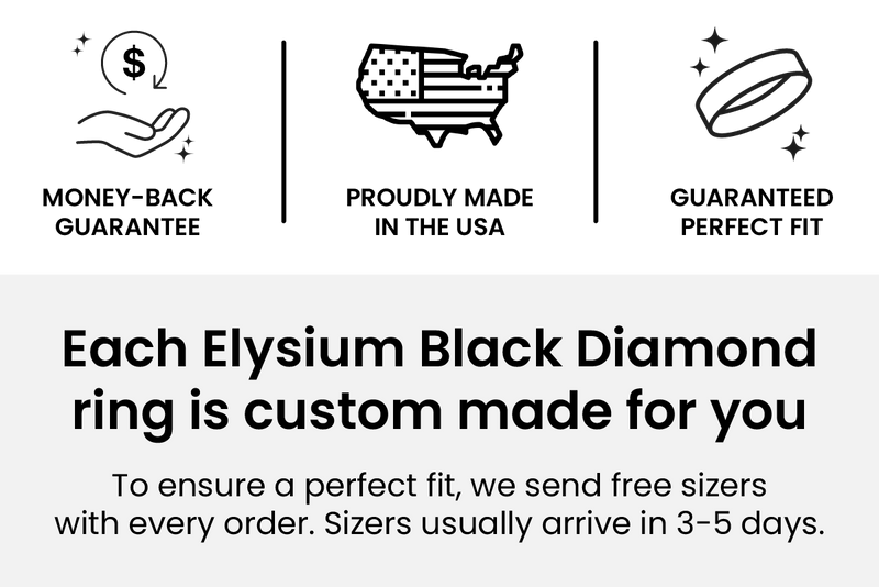 Elysium Ares 8mm Ring | Solid Elysium Black Diamond Ring